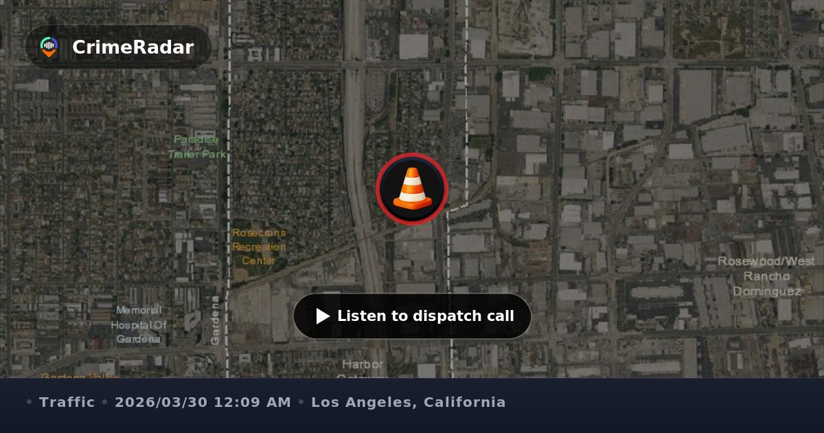 Traffic stop on I-110 at Rosecrans, Los Angeles County CA | CrimeRadar