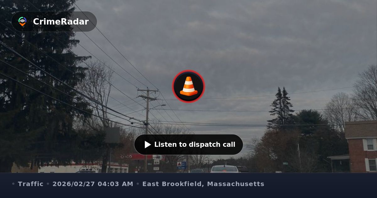 Minor two-car crash on East Main Street, East Brookfield MA | CrimeRadar