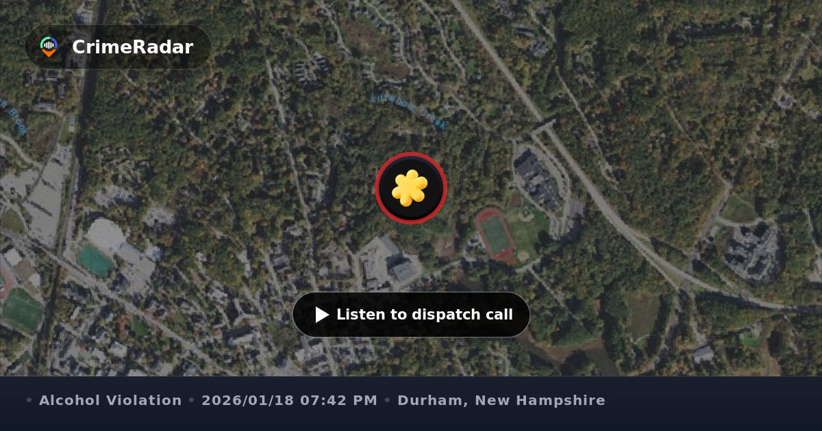 Individual taken into custody for intoxication near Main St, Durham NH ...