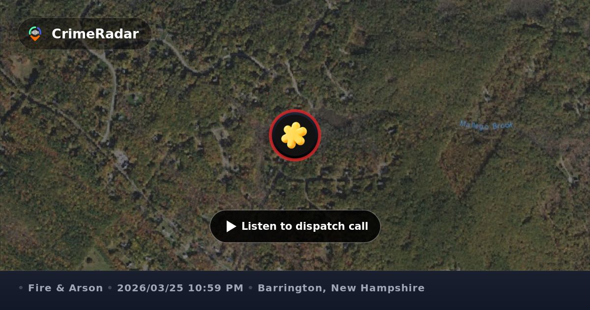 Structure fire reported in Barrington, Barrington NH | CrimeRadar