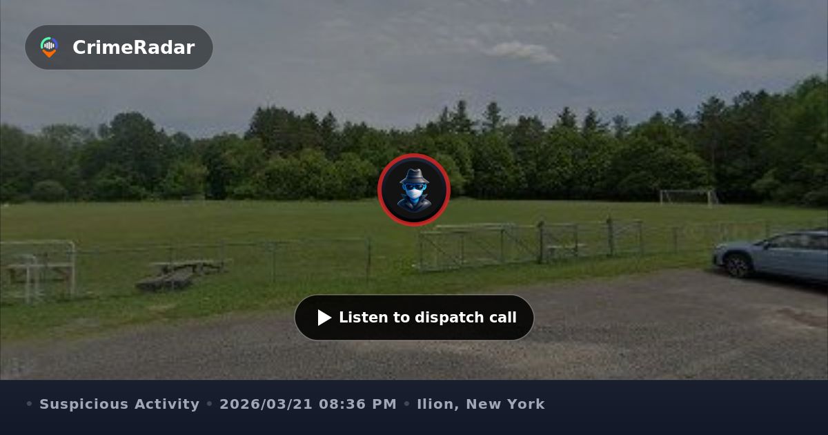Officer checks suspicious vehicle in Russell Park, Ilion NY | CrimeRadar