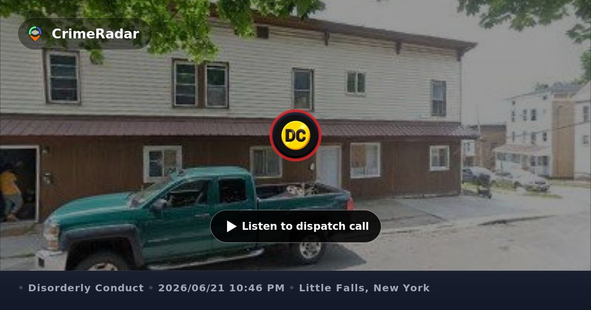 Intoxicated man shouting in roadway near Ward Street home, Little Falls ...