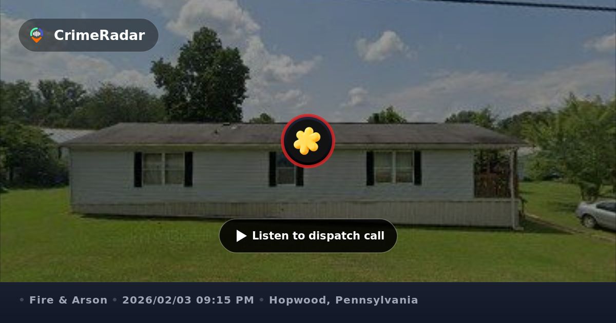 Fire crews extinguish house fire on Madison Ave, Hopwood PA | CrimeRadar