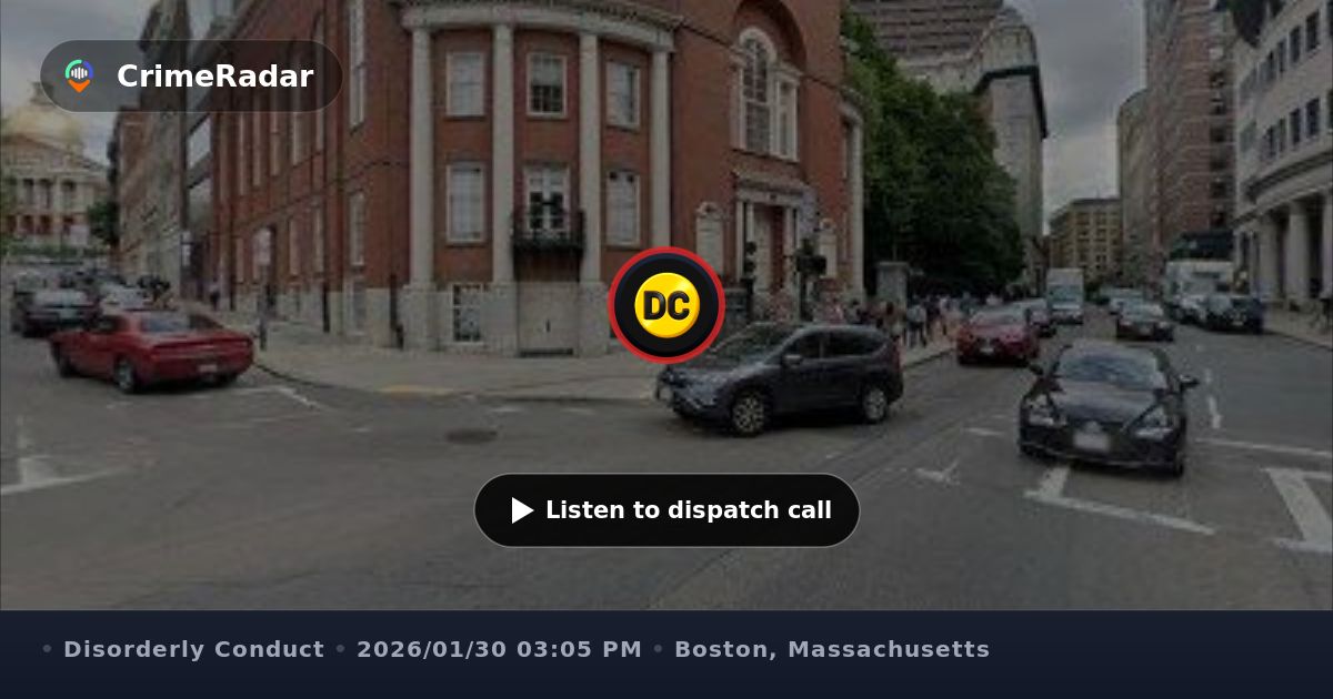 Police monitor large crowd near Tremont St, Boston MA | CrimeRadar