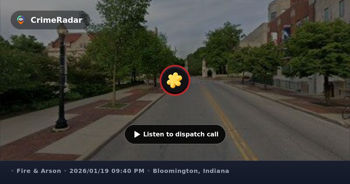 Small fire reported near Kirkwood Avenue, Bloomington IN | CrimeRadar