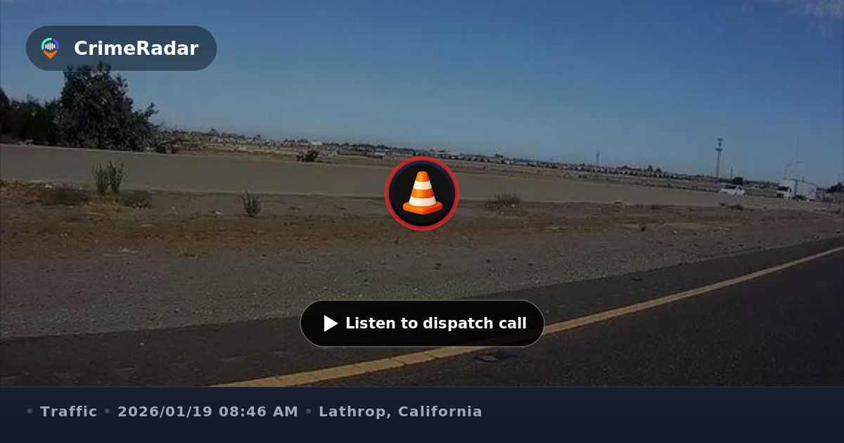 Vehicle strikes center divider on I-5 near Lathrop, Lathrop CA | CrimeRadar