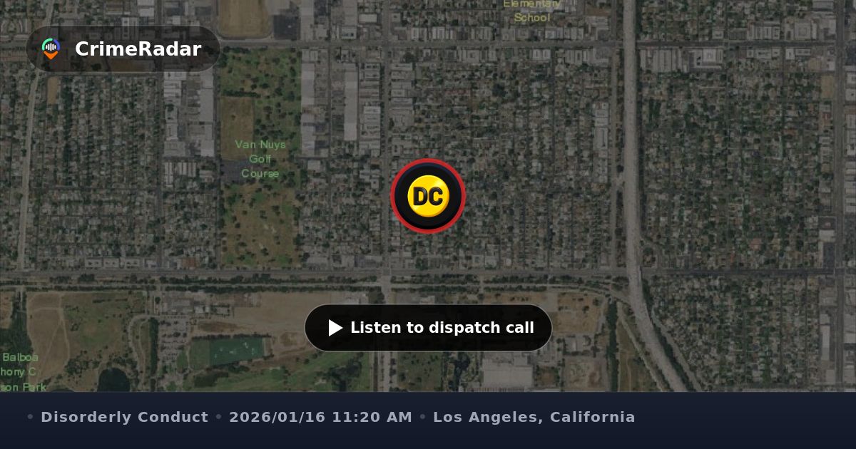 Disturbance reported near Sepulveda Basin, Los Angeles CA | CrimeRadar