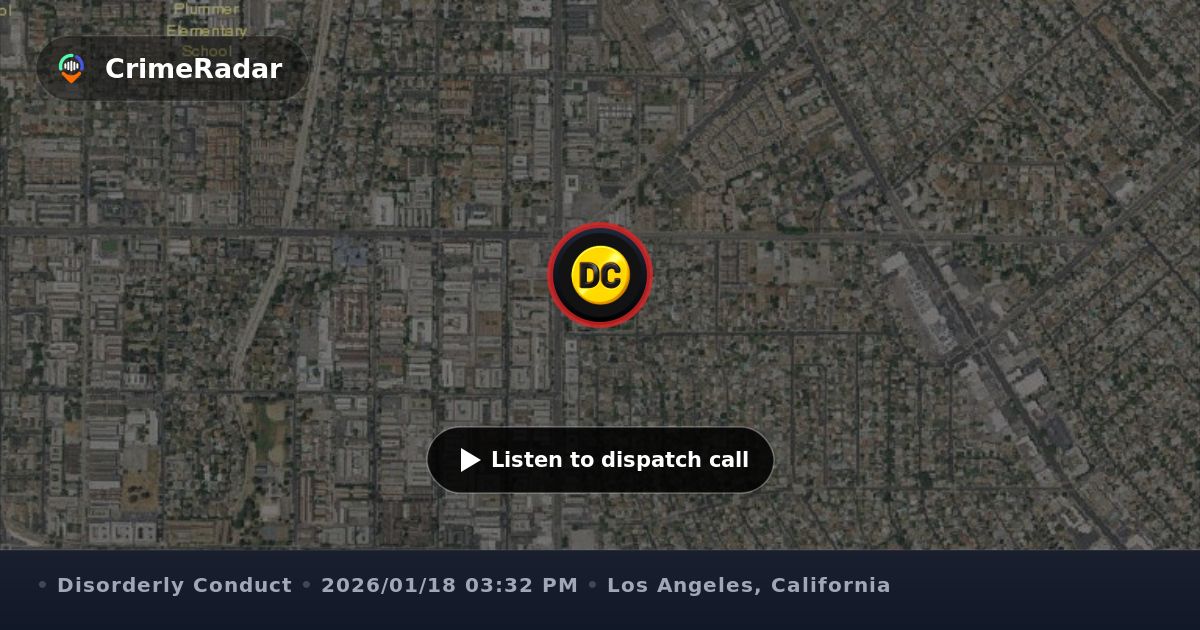 Possible disturbance near Rayen St, Los Angeles CA | CrimeRadar