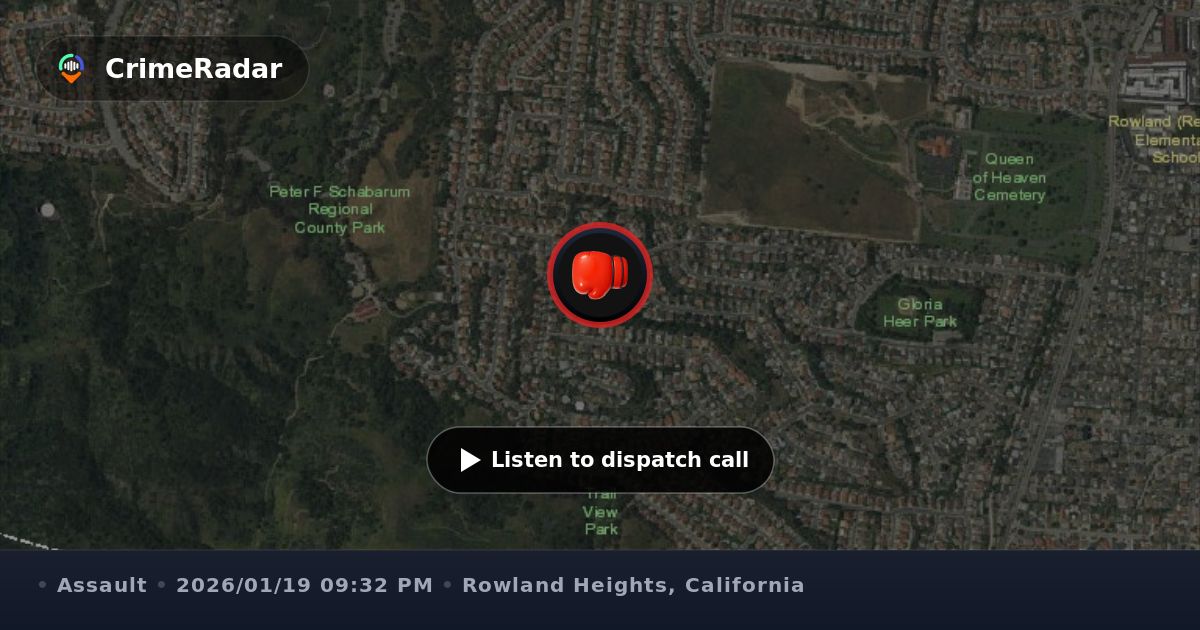 Apparent assault near Contra Costa Dr, Rowland Heights CA | CrimeRadar