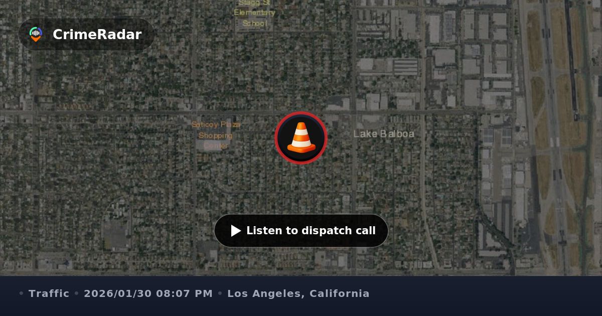 Traffic accident near Balboa Boulevard, Los Angeles CA | CrimeRadar