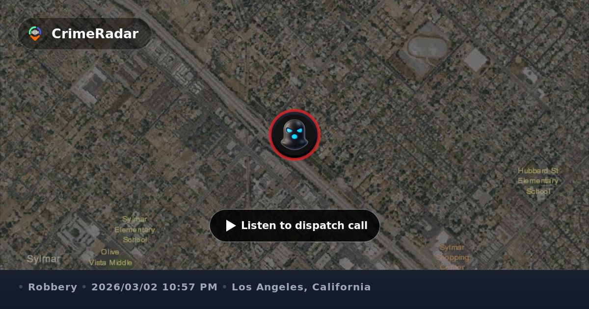 Robbery suspect flees scene on Sayre Street, Los Angeles CA | CrimeRadar