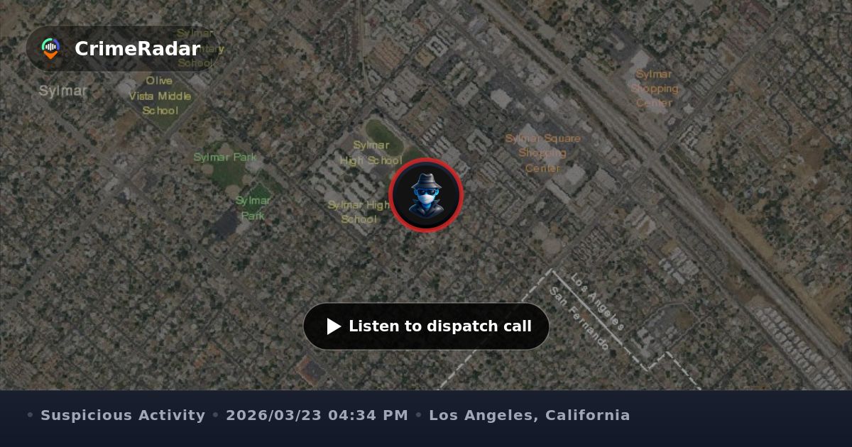 Suspicious person reported on Aztec Street, Los Angeles CA | CrimeRadar