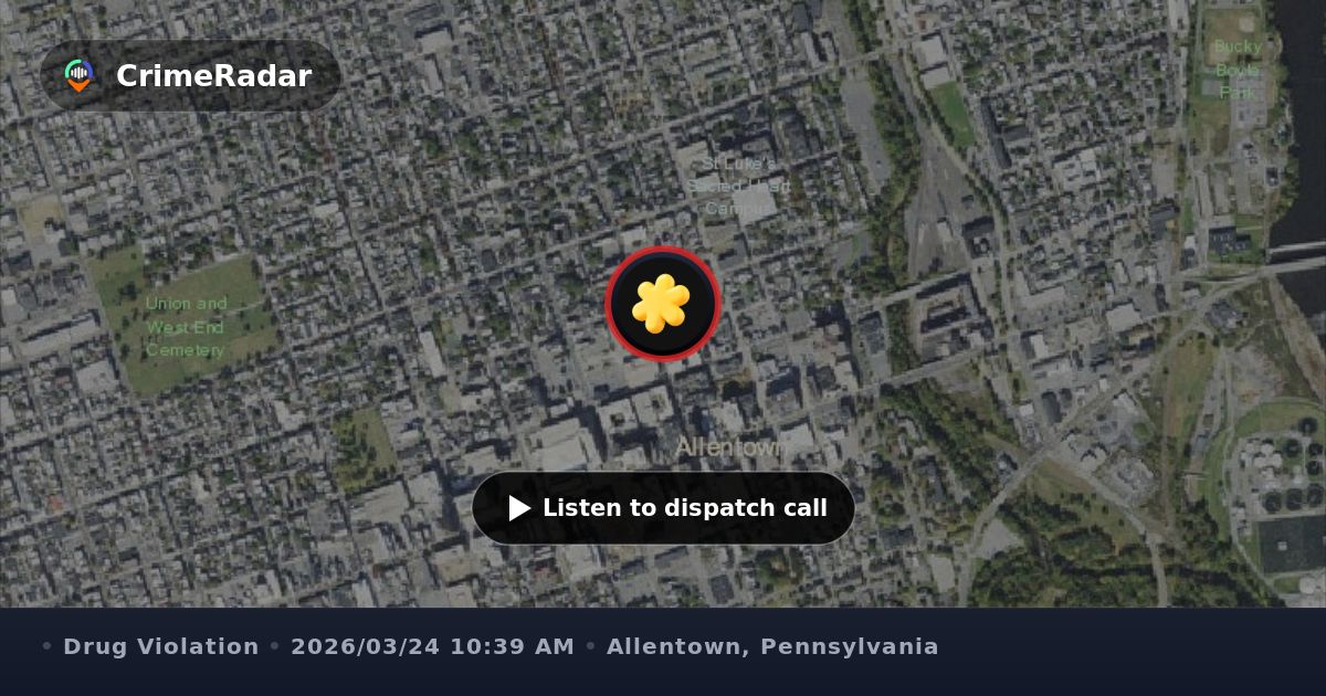 Man down from suspected drug overdose, Allentown PA | CrimeRadar