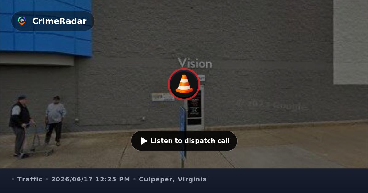 Minor crash at Walmart parking lot, Culpeper VA | CrimeRadar