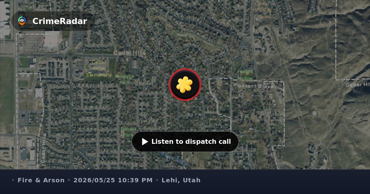 Residential fire alarm on West Lakeview Drive, Lehi UT | CrimeRadar