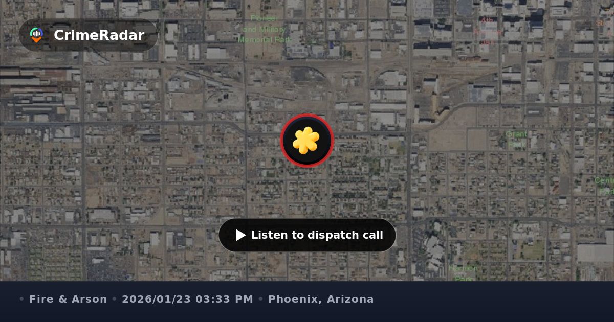 Small fire reported near West Sherman St, Phoenix AZ | CrimeRadar