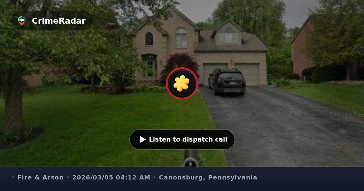 School van on fire at North Strabane, Canonsburg PA | CrimeRadar