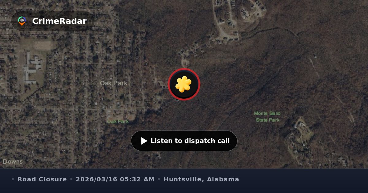 Tree blocking westbound lanes near Poplar Point, Huntsville AL | CrimeRadar