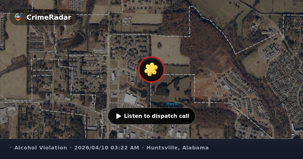 Intoxicated man welfare check near hotel, Huntsville AL | CrimeRadar