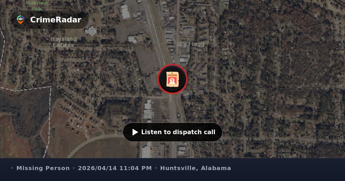 Person found by riverbank behind store, Huntsville AL | CrimeRadar