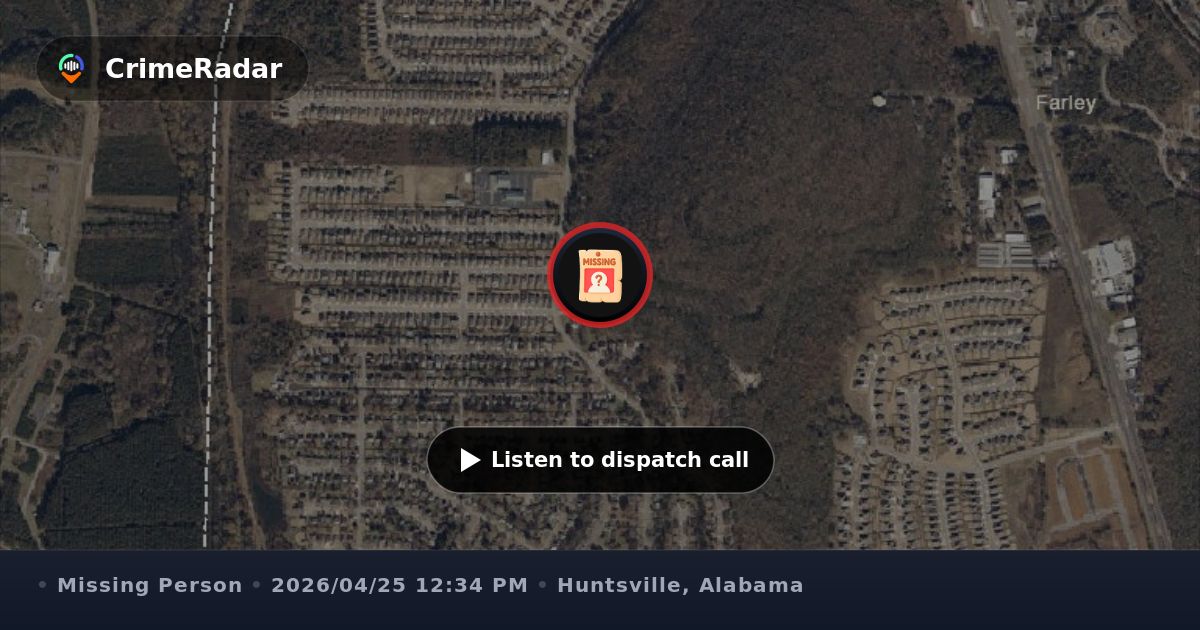 Caller reports missing ex-boyfriend from local park, Huntsville AL ...