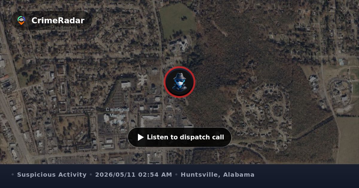 Suspicious man in parking lot at Mayfair Towers, Huntsville AL | CrimeRadar