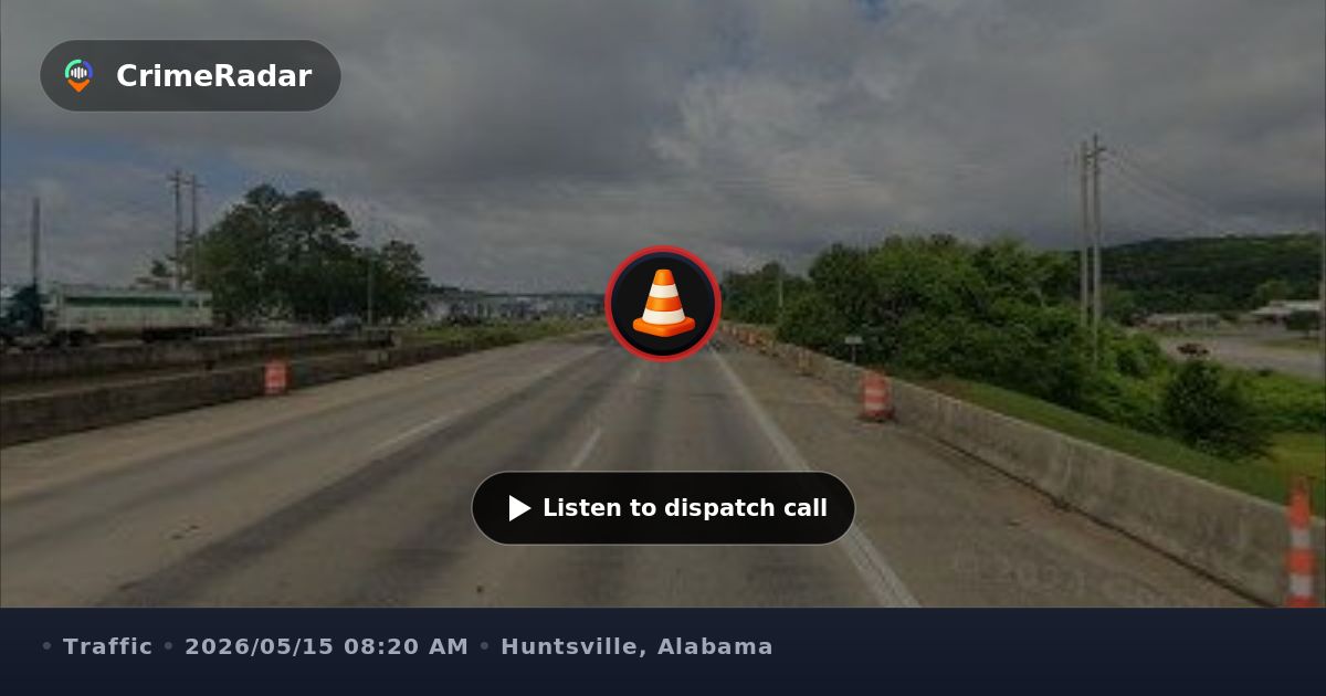 Tire causes crash on I-565 near 14th Street, Huntsville AL | CrimeRadar