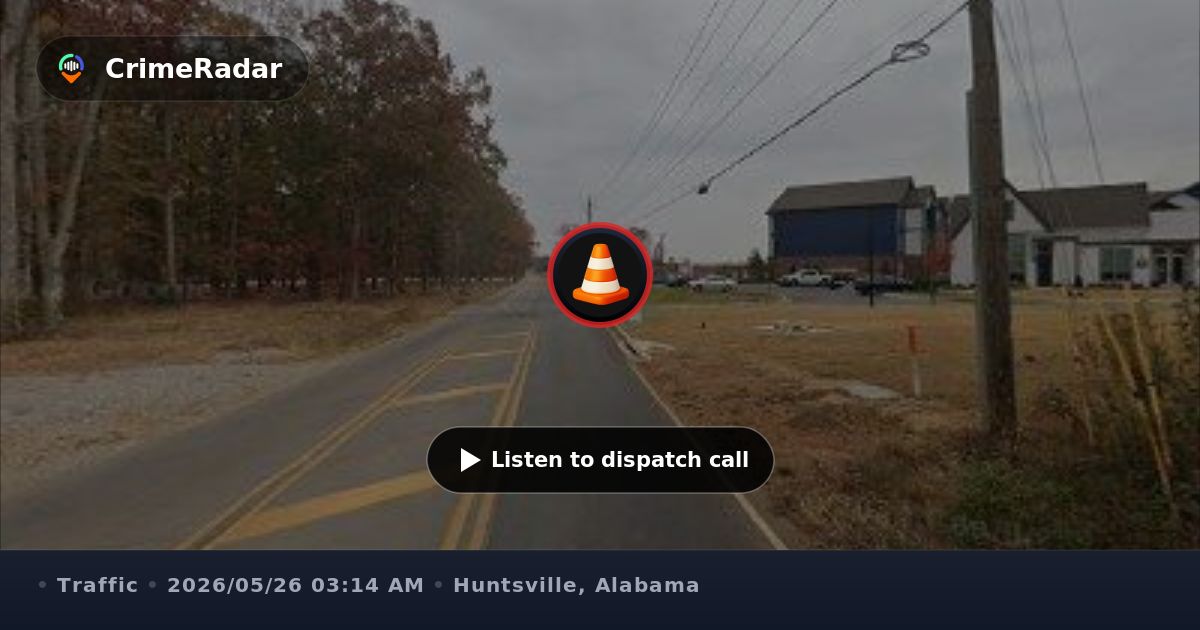 Driver contacted after crash near McCrary Road, Huntsville AL | CrimeRadar