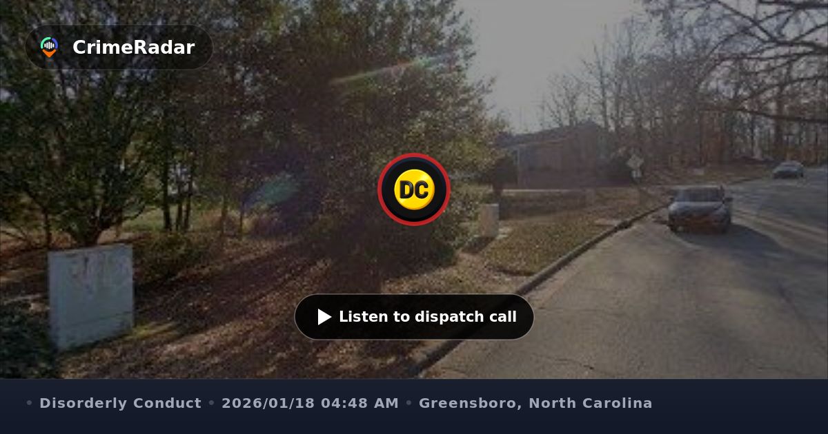 Noise complaint reported near Cottage Pl, Greensboro NC | CrimeRadar