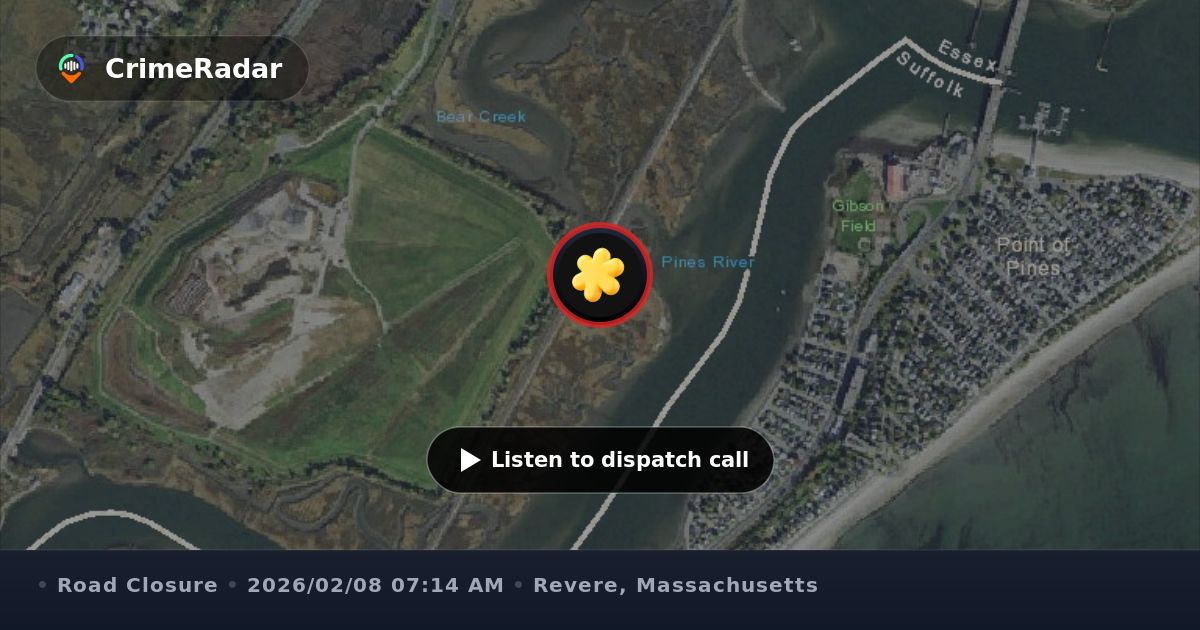 Water main break closes North Shore Road, Revere MA | CrimeRadar