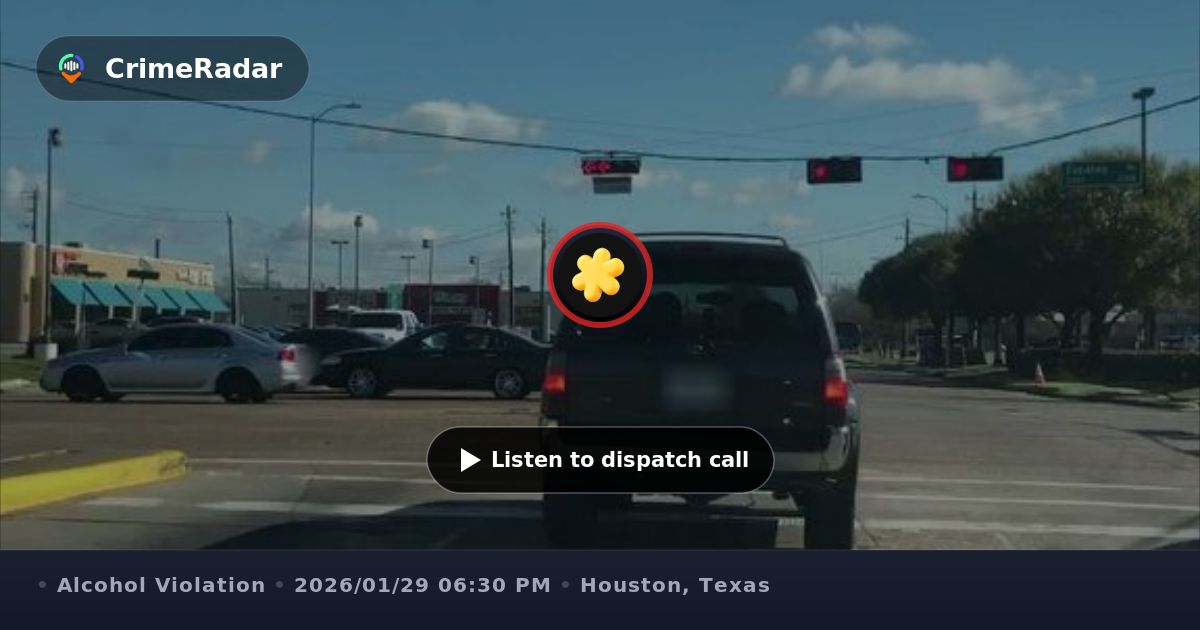 Possible alcohol violation near Fondren and West Bellfort, Houston TX ...