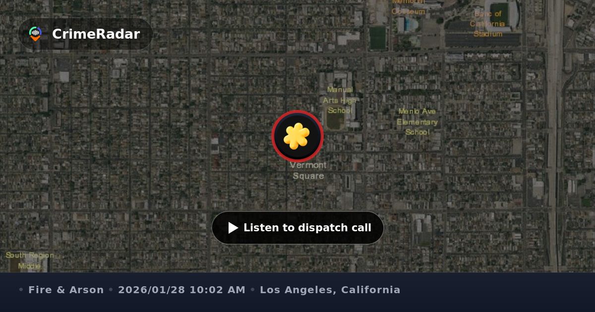 Fire crew handles hydrant issue near Menlo Ave, Los Angeles CA | CrimeRadar