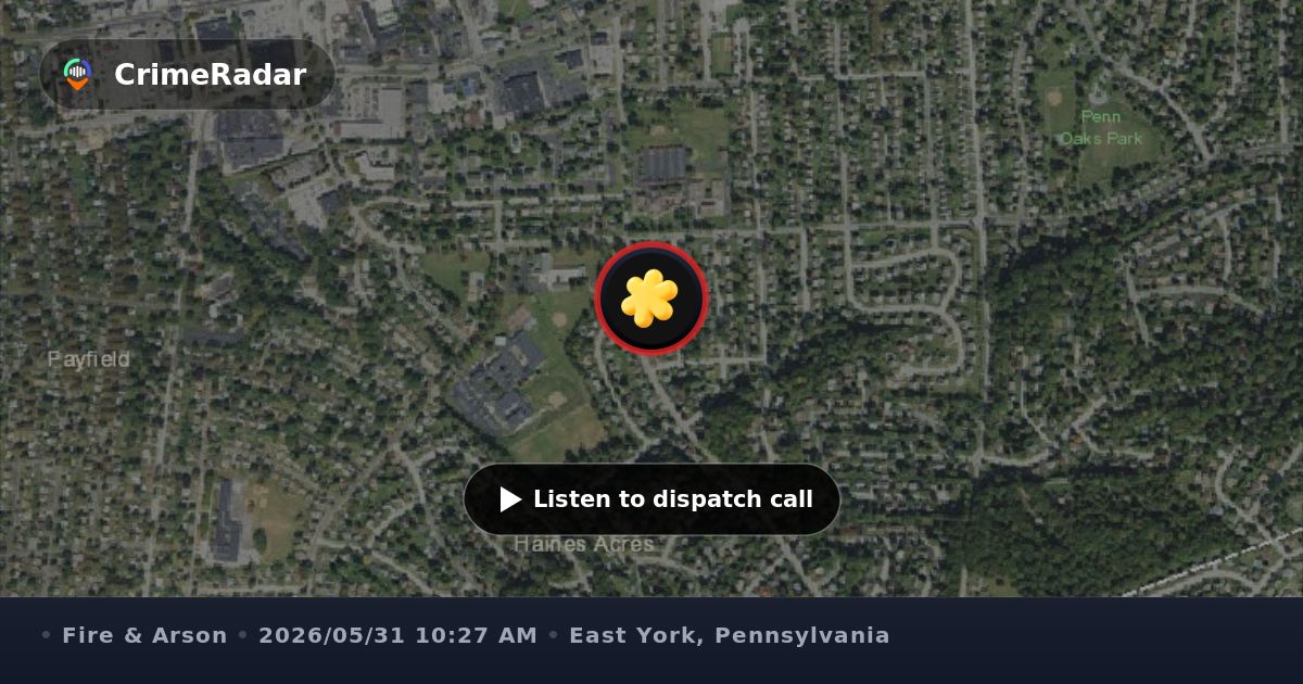 Fire alarm near Melrose Lane in Springettsbury, East York PA | CrimeRadar