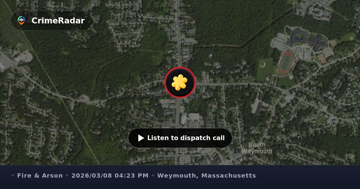 Apartment fire alarm likely caused by cooking, Weymouth MA | CrimeRadar