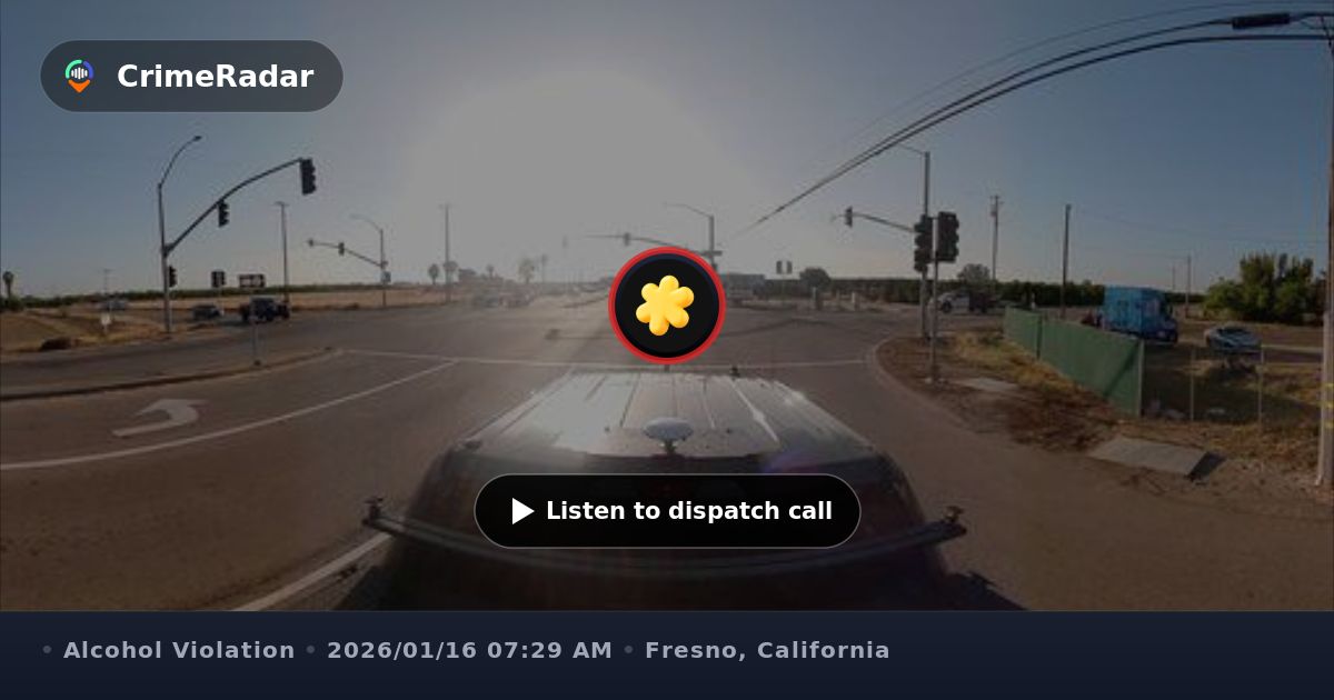 Possible DUI driver on Jensen and Temperance, Fresno County CA | CrimeRadar