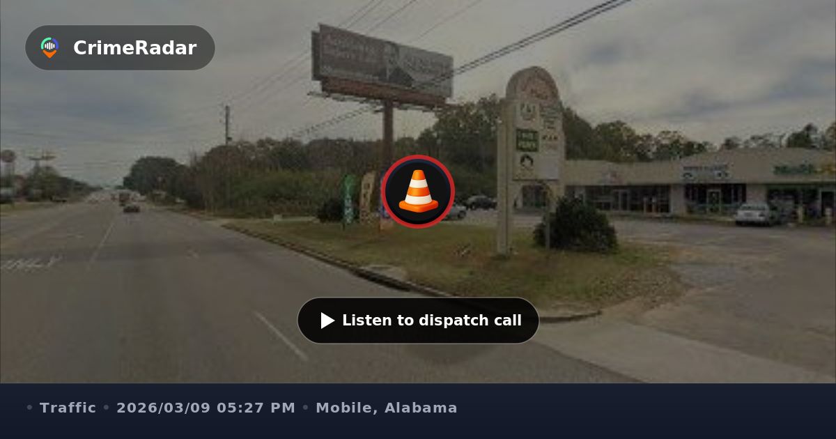 Automatic crash alert at Mangray Davis and Theodore Dawes roads, Mobile ...