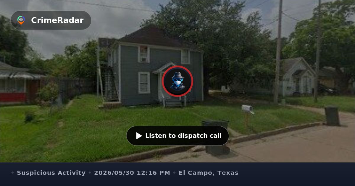 Officer checks report of possible subject, El Campo TX | CrimeRadar