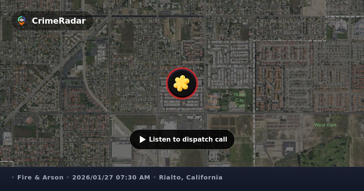 Fire alarm at commercial store on Riverside Ave, Rialto CA | CrimeRadar
