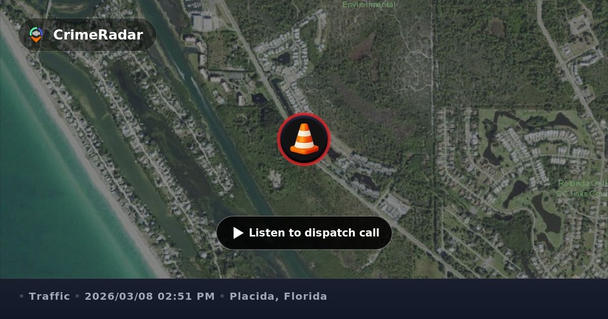 Two-vehicle crash in parking lot on Placida Road, Placida FL | CrimeRadar