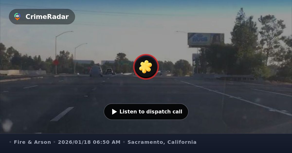 Vehicle fire along Business 80 near Arden Way, Sacramento County CA ...