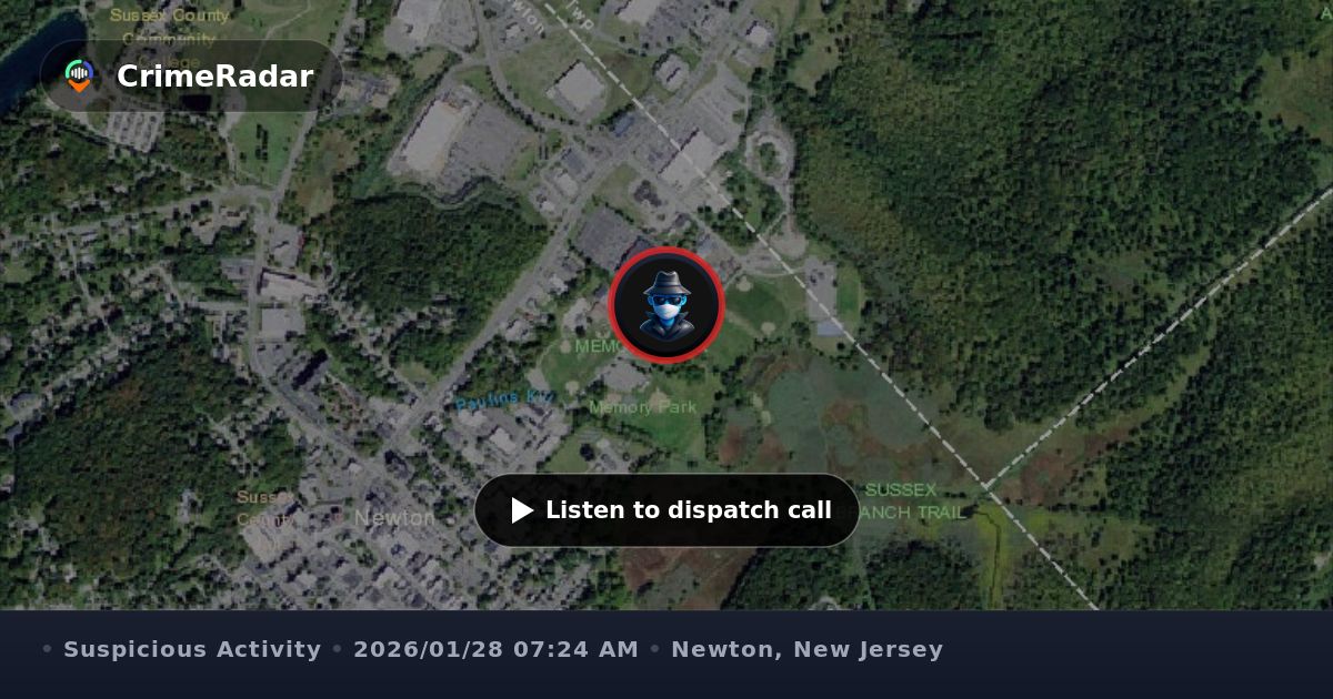 Officers check vehicle with unclear plate on Trinity St, Newton NJ ...