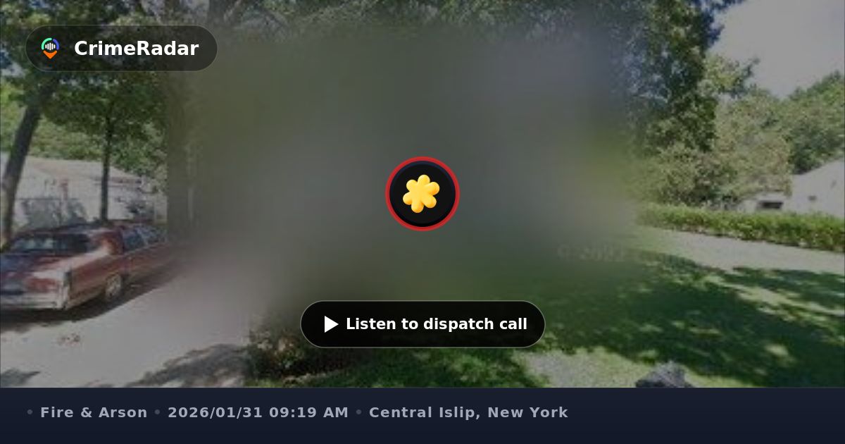 Fire crews respond to house fire on Peach St, Central Islip NY | CrimeRadar