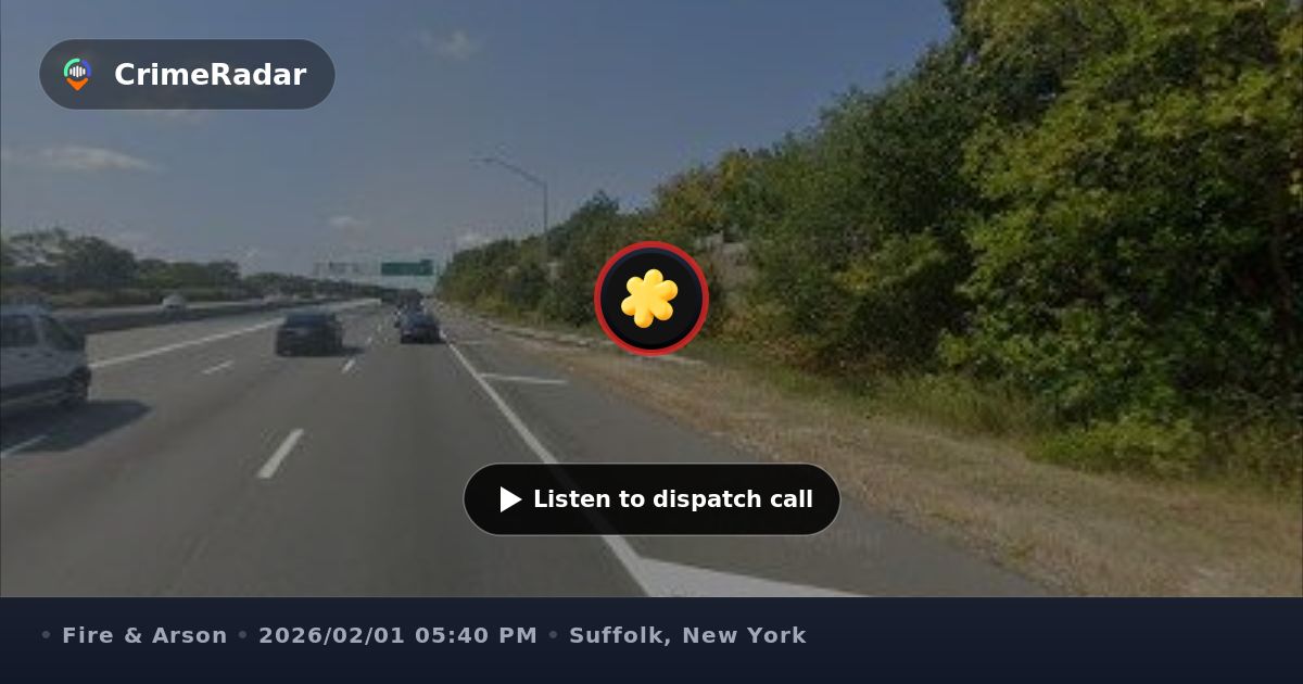 Car fire reported on Long Island Expressway, Suffolk County NY | CrimeRadar