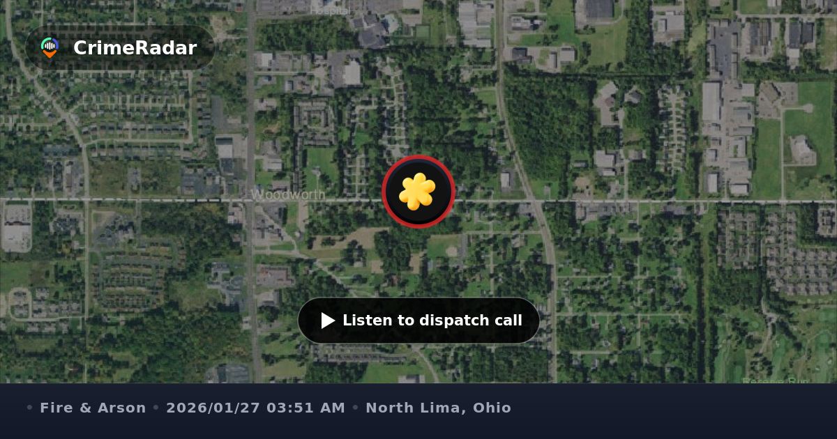 Apparent structure fire near Center Dr, North Lima OH | CrimeRadar