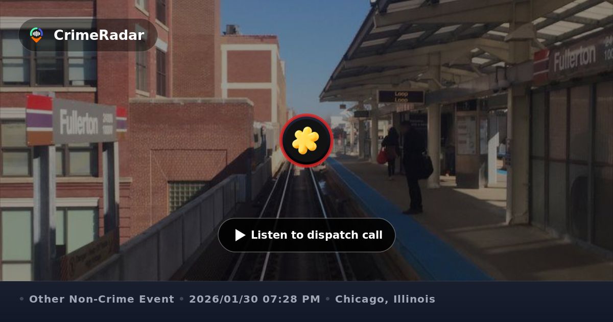 Train stops after emergency near Fullerton, Chicago IL | CrimeRadar