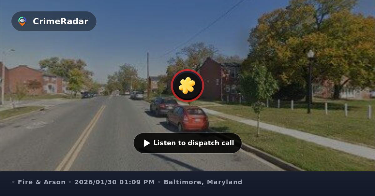 Fire under control near 10th St in Baltimore, Baltimore MD | CrimeRadar