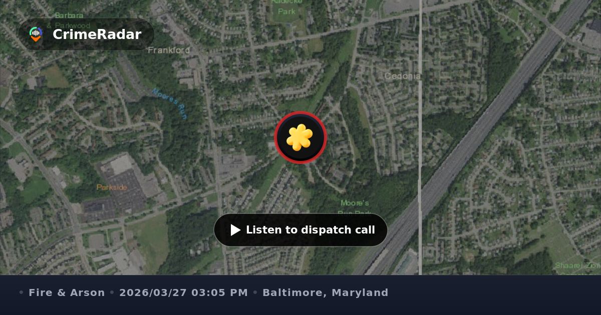 Fire crew checks possible row home fire on Greencrest, Baltimore MD ...
