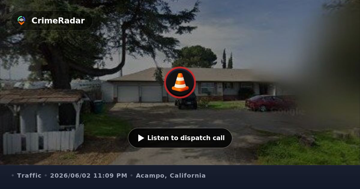 Driver flees on foot after crash near RV store, Acampo CA | CrimeRadar