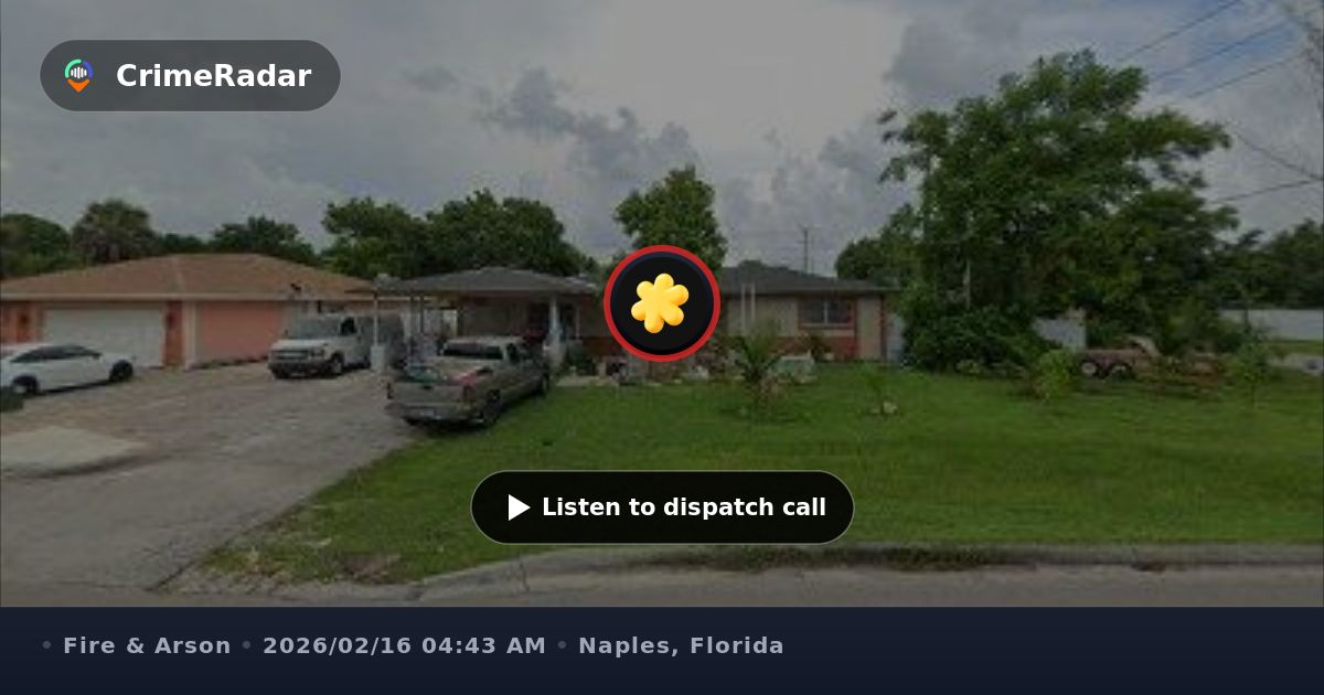House fire with smoke showing on 18th Place Southwest, Naples FL ...