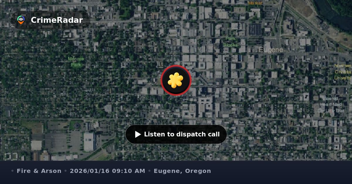 Apparent structure fire near 12th Alley in Eugene, Eugene OR | CrimeRadar